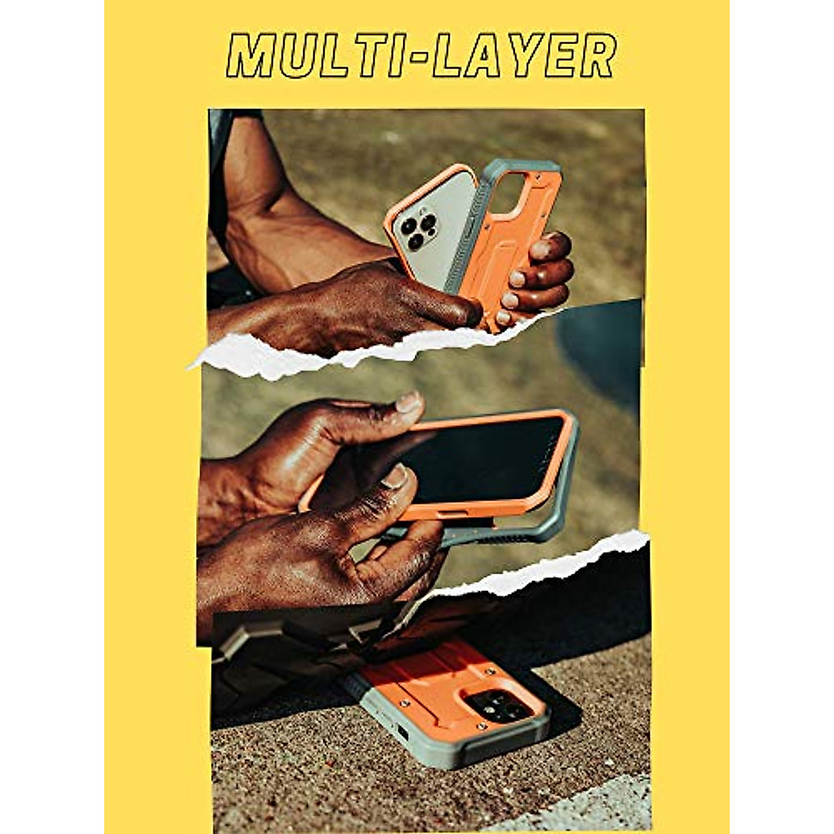 ArmadilloTek Vanguard Designed for iPhone 12 / iPhone 12 Pro Case (6.1 inches) Military Grade Full-Body Rugged with Built-in Screen Protector and Kickstand - Black