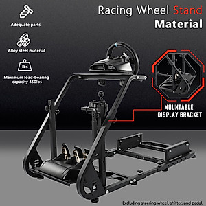 Hottoby Racing Simulator Cockpit Mountable Monitor Stand Adjustable Fits for Logitech/Thrustmaster/Fanatec G920 G923 G29 T80 T150