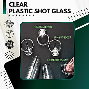 Green Direct Clear Disposable Cups | PET 2 oz Plastic Shot Glasses for Vodka, Whiskey, Tequila, Wine, and Jello Shots | Mini Party Cups for Tastings, Weddings, Catering, and Events, Pack of 100