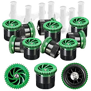 HolyMaji 10 Pieces Variable Arc Nozzle, Pop-up Sprinkler Heads Replacement Compatible with Most of 360 Degree Adjustable Pop Up Sprinklers Spray Head for Garden Lawn Irrigation (12AN)