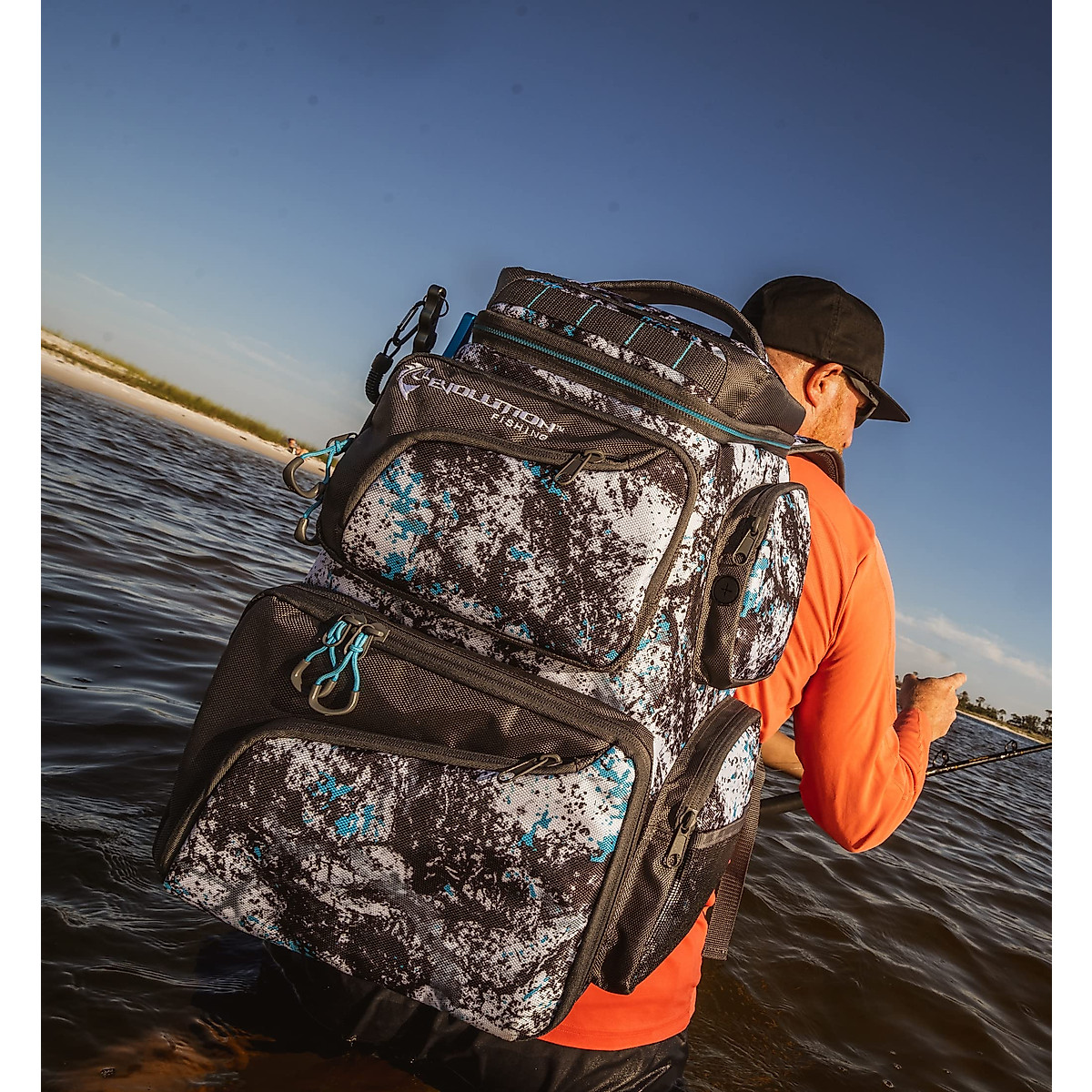 Evolution Outdoors 34010-EV: Largemouth 3600 Tackle Backpack - Quartz Blue