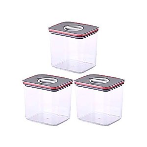 Neoflam Airtight Smart Seal Food Storage Container (Set of 3, Rectangle) | Crystal Clear Body | Modular, Stackable, Nestable Design | Easy to Clean, BPA Free (1.75 L, 59 oz)