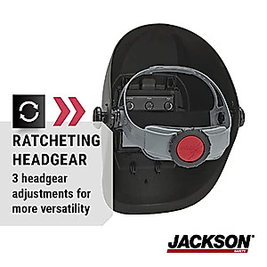 Jackson Safety BH3 Auto Darkening Filter Welding Helmet with Balder Tech - Black Welding Hood - Universal Size - 46157