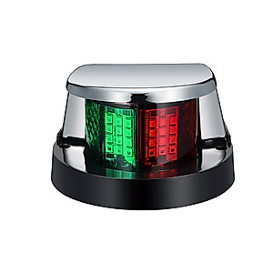 Partsam 1Pcs Marine Boat Bow Lights, 24 LED Red and Green Navigation Light for Vessle Pontoon Yacht Skiff Skeeter