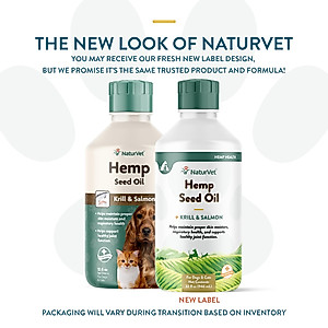 NaturVet Hemp Seed Oil Krill and Salmon, 32 oz. Liquid, Made in The USA