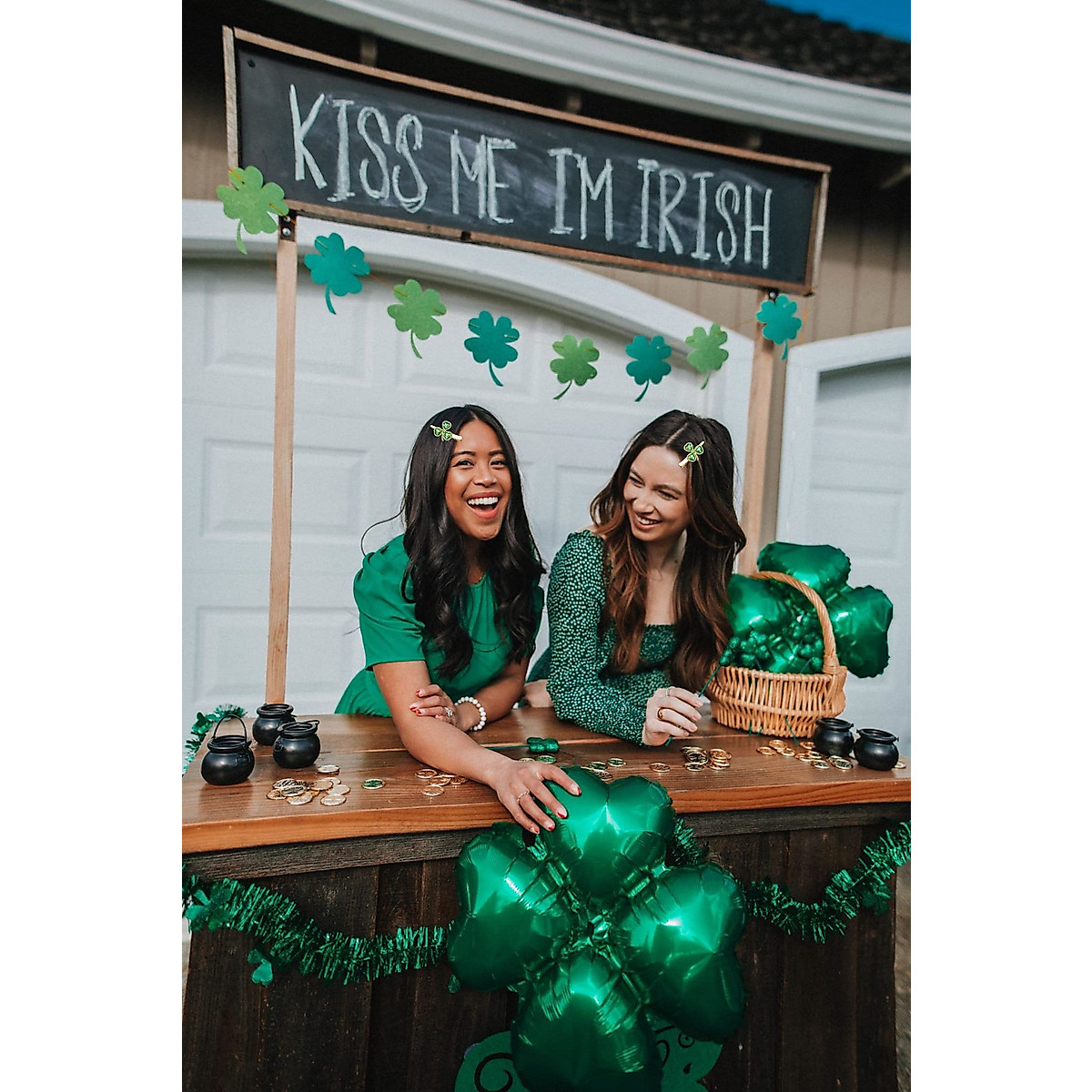 St Patrick's Day Hair Clips Rhinestone Shamrock Alligator Metal Clip Funny Irish Green Lucky Clover Hairpins Large Crystal Hair Barrettes for Women Girls Party Styling Hair Accessory