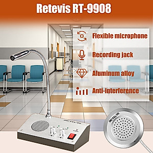 Retevis RT-9908 Window Speaker,Window Intercom Dual-Way Voice,Window Speaker Intercom System for Business,Bank,Ticket Window