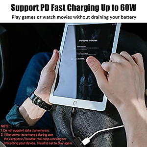 JaySmart USB-C to 3.5mm Headphone and Charger Adapter, 2-in-1 Type-C to 3.5mm Audio Jack Charging Port Aux Cable Compatible with Samsung Galaxy S22/S22+/S21/S20/Z Fold3/Note 20 Ultra/10 Plus