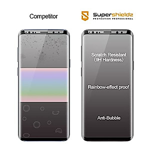 Supershieldz (2 Pack) Designed for Samsung (Galaxy S9 Plus) Tempered Glass Screen Protector with (Easy Installation Tray) Anti Scratch, Bubble Free (Black)