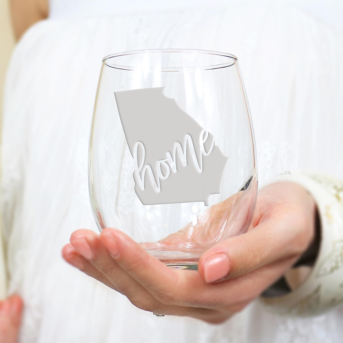 Georgia State Stemless Wine Glass - Georgia Gift, Georgia Wine Glass, Georgia Fan Gift