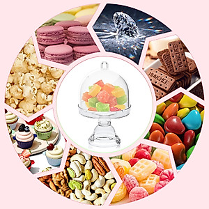 JC HUMMINGBIRD 12 Pieces 4“ H x 2.75“ W Cake Plate Stand with Dome Cover, Clear,