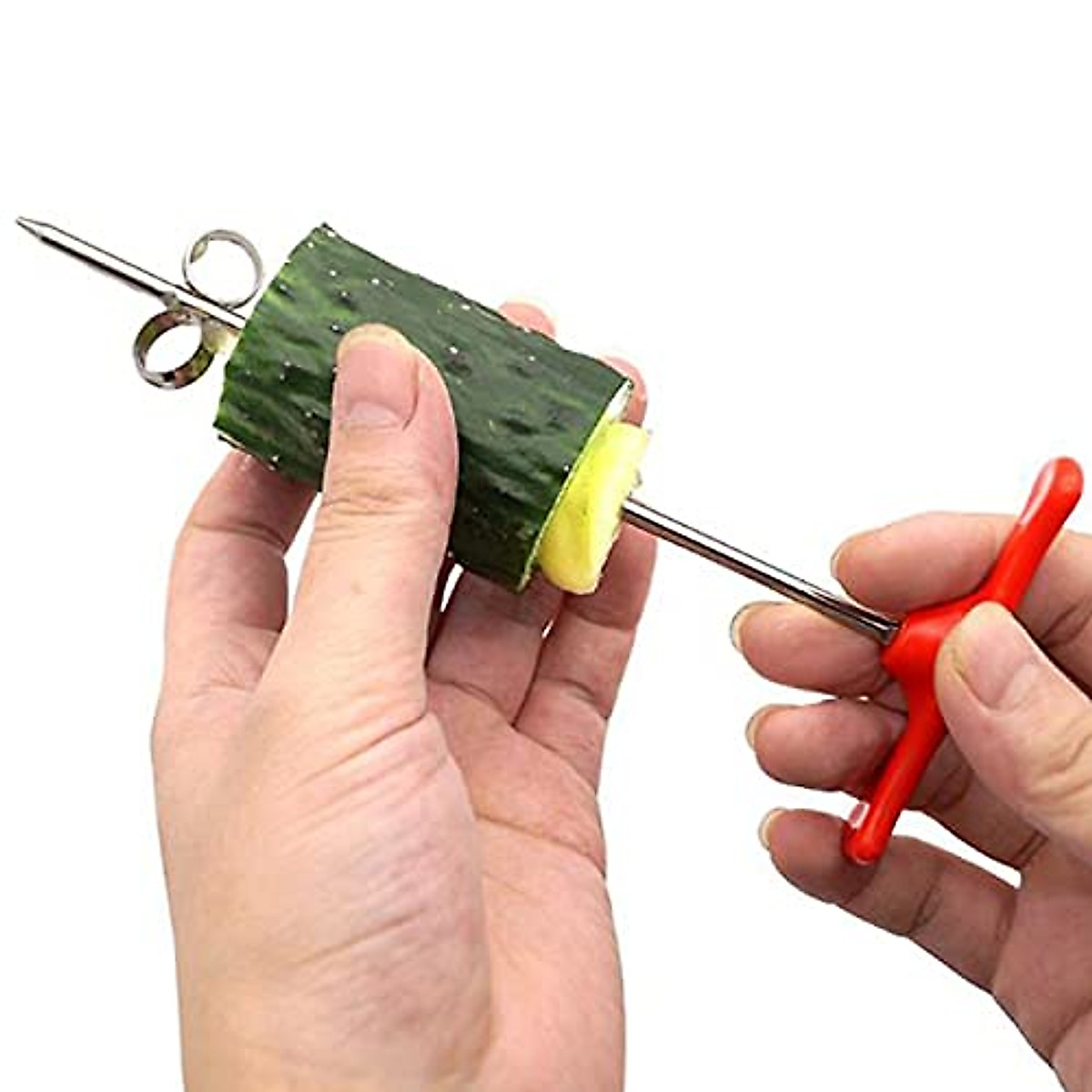 Fruits & Vegetables Spiral Twist Knife,Stainless Steel Spiral Twist Knife, Twist Shredder Ideal for Healthy Snacks, Chips, Parties