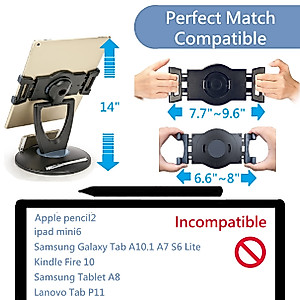 MAX SMART Large Tablet POS Stand, Rotating Commercial Tablet Stand, Swivel Base for Retail Kiosk Register Office Showcase Cashier and Business