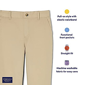 French Toast Girls' Pull-On Twill Pant (Standard & Plus), School Uniform Navy, 14