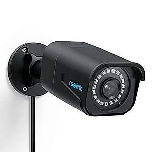 REOLINK 4K Security Camera Outdoor System, Surveillance IP PoE Camera with 25FPS Daytime, Human/Vehicle/Pet Detection, 100F IR Night Vision, Up to 256GB SD Card, RLC-810A (Black)