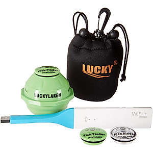 Lucky Smart Fish Finder – Portable Fish Finder, Wi-Fi Fishing Finder for Recreational Fishing from Dock, Shore or Bank,Wireless Fish Finder for Kayak Fising,Shore Fishing,Boat Fishing,Green
