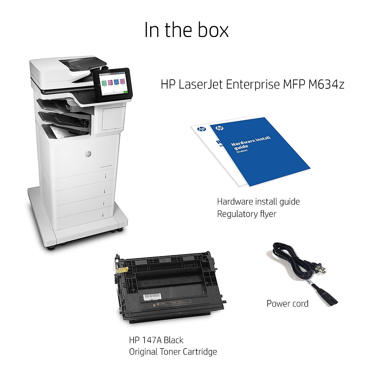 HP LaserJet Enterprise MFP M634z Monochrome All-in-One Printer with built-in Ethernet, 2-sided printing, extra paper trays & 3-bin stapler/stacker (7PS96A)