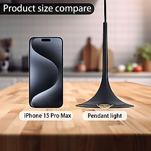 L.JUJAM Black Pendant Light for Kitchen Island, Mordern LED Dimmable Pendant Light Fixtures, Modern Hanging Pendant Lighting with 12W Kitchen Lights Island Dining Room Bathroom Bar (1-Light)