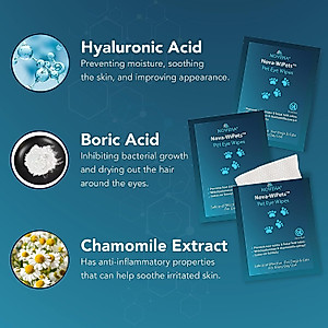 NOVEHA Gel Eye Drops with 2x10ml for Dogs & Cats - 0.3% Viscoadaptive Hyaluronan Eye Solution for Severe Dry Eyes with Nove-WiPets Ocular Hygiene Wipes for Pets (Pack of 60) Cleanse Facial Folds