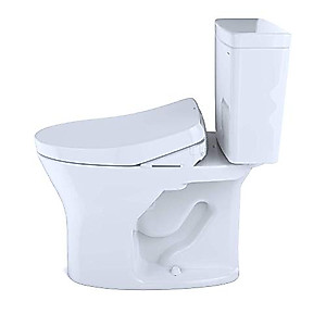 TOTO MW7463056CEMFGA.10#01 Drake WASHLET Two-Piece Dual Universal Height with 10 Inch Rough-in DYNAMAX Tornado Toilet with Auto Flush S550e Bidet Seat, 1.28 and 0.8 GPF, Cotton White