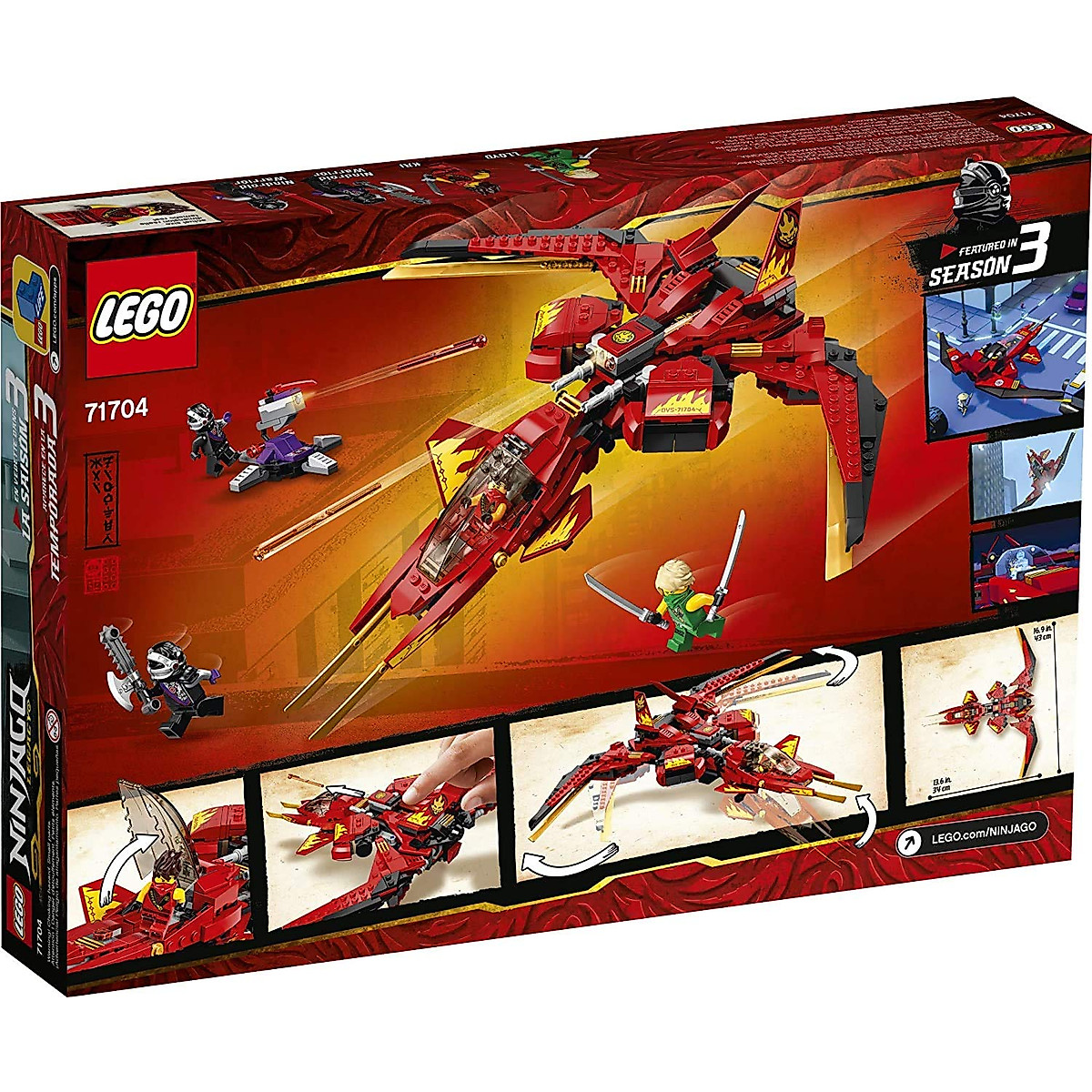LEGO NINJAGO Legacy Kai Fighter 71704 Building Set for Kids Featuring Ninja Action Figures (513 Pieces)