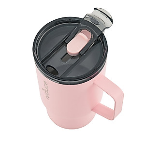 REDUCE Hot1 18 oz Hot1 Stainless Steel Insulated Mug with Temperature Adjusting Lid - Dual-Wall Vacuum, Cupholder Friendly - Keeps Drinks Hot for 6 Hours - Ideal for Coffee, Tea & Other - Pink Salt