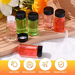 Ziliny 110 Pack 20 ml Glass Vials Clear Small Empty Glass Sample Bottles with Screw Cap Plastic Stoppers, Shims and Plastic Mini Funnels, Sample Leakproof Small Vials Storage Container