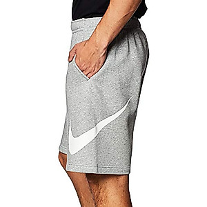 Nike Men's Sportswear Club Short Basketball Graphic, Dark Grey Heather/White/White, Large