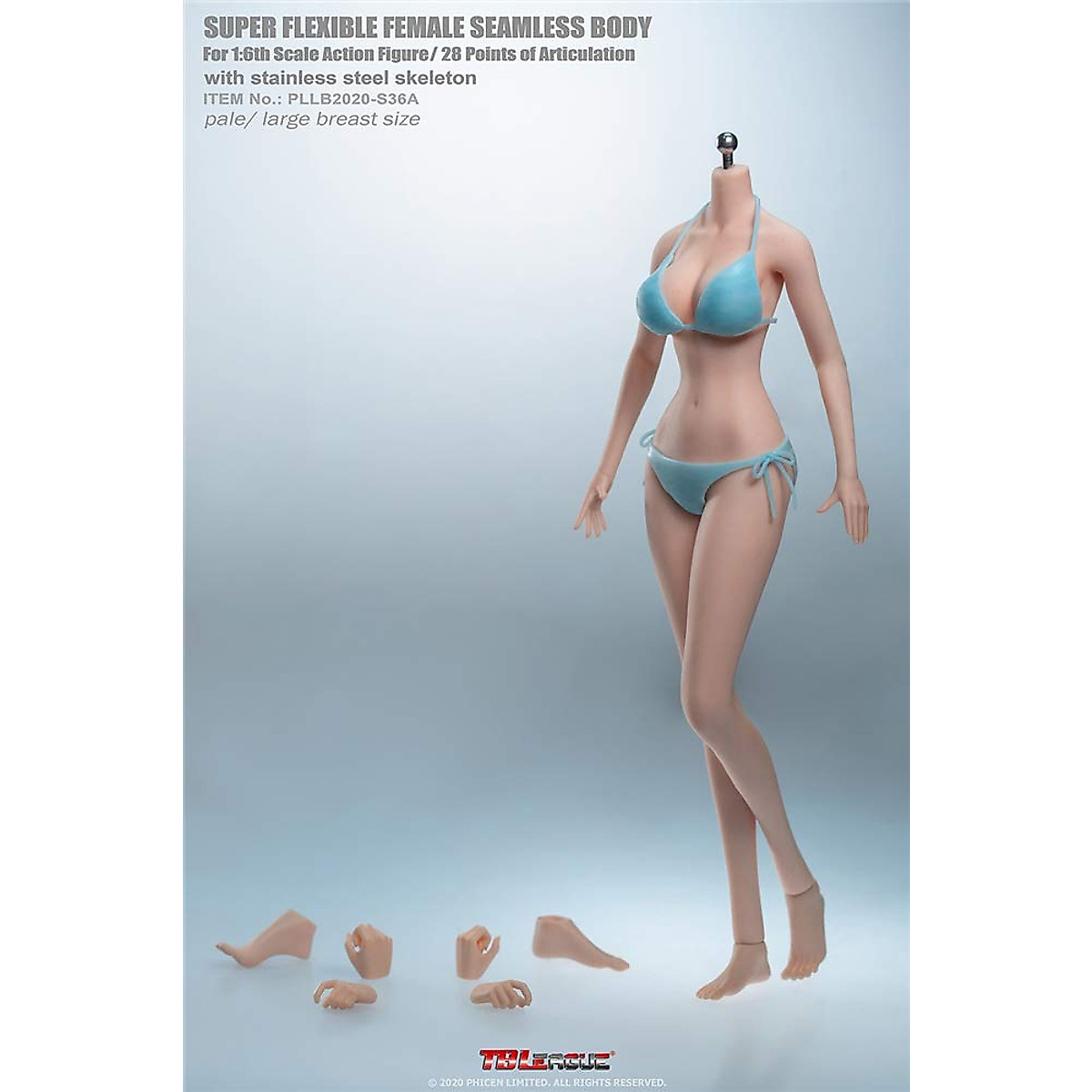 HiPlay TBLeague Seamless Action Figure Anime Girl Body Type and Large Bust 1:6 Scale S36A(Pale, Without Head)