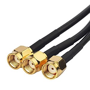 Eightwood 2.4GHz 5GHz Dual Band WiFi Antenna, 3 RP-SMA Connector WiFi 6 Antenna Magnetic Base for PC Desktop Computer, PCIe WiFi Card, WiFi Wireless Router, Mobile Hotspot, External WiFi USB Adapter