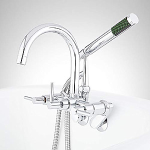 Signature Hardware 909039 Sebastian Tub Faucet and Hand Shower - Variable Centers - Lever Handles