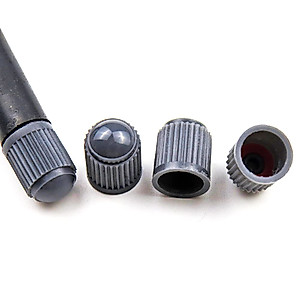 Plastic Tire Valve Stem Covers Schrader Valve Caps Gun-Gray with O-Ring Rubber Seal Wheel Rim Valve Stem Covers Universal for Car SUV Truck Motorcycle Bike and Bicycle (10 Pack)