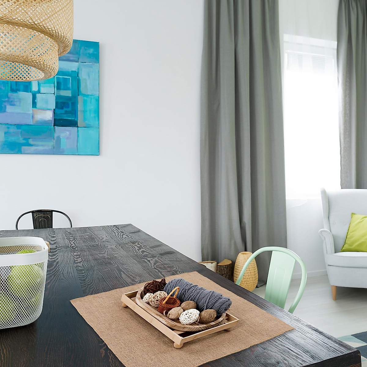 Menkxi 10 Pcs 20 x 20'' Burlap Squares Multipurpose Natural Burlap Fabric Burlap Centerpiece Burlap Placemats Farmhouse Gardening Country Crafts for Home Weddings Kitchen Table Decorations