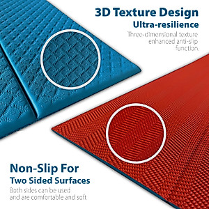 Foldable Yoga Mat-1/4 Inch Thick - Easy to Storage Travel Yoga Mat Foldable Lightweight for Fitness - Anti Slip Folding Exercise Mat for Yoga, Pilates, Home Workout & Floor Exercis