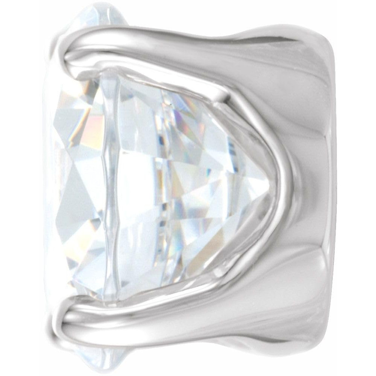 Semi-Polished Platinum 2.7mm Round Shape 4-Prong Closed Back Earring Solid Base Finding Setting Fine Jewelry For Women Gifts For Her (Mounting Only, Not All Stones Included)