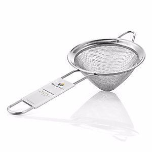 Fine Mesh Sieve Strainer Stainless Steel Cocktail Strainer Food Strainers Tea Strainer Coffee Strainer with Long Handle for Double Straining Utensil 3.3 inch by Homestia