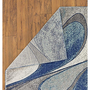 LUXE WEAVERS Tower Hill Abstract Blue 5x7 Area Rug
