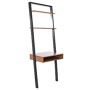 Safavieh Home Collection Kamy Natural and Charcoal 2-Shelf Leaning Desk DSK9401A