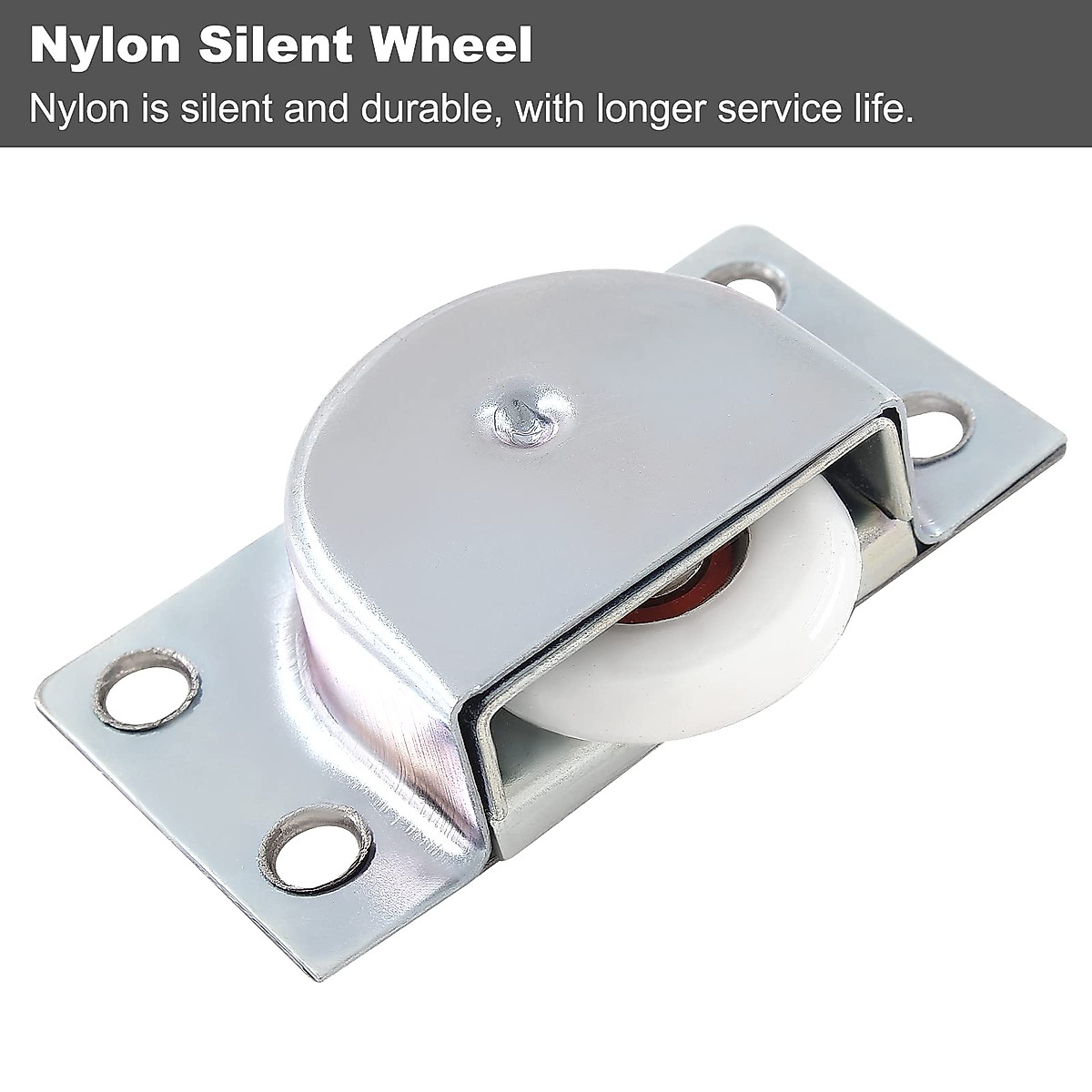 Biaungdo 4 Pairs Sliding Door Pulley, Closet Door Wheels Sliding Door Rollers Wheels Furniture Door Hardware for Cabinet, Wardrobe, Closet