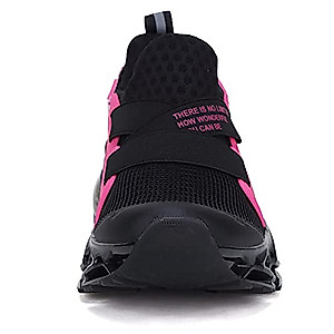 Coolloog Kids Sneakers, Girls Sneakers Breathable Lightweight Tennis Casual Athletic Running Shoes Size 2 Rose red