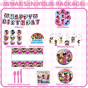 Gracies Corner Party Decorations, Theme Birthday Party Supplies Set Include Banner, Balloons, Cake Toppers and Cupcake Toppers for 1st 2nd Birthday Boy Girls Birthday Party Decor