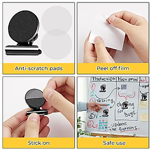 WUDIME 20 Pack Magnetic Clips Fridge Magnets Refrigerator Magnets, Black Magnet Clips for Whiteboard, Clip Magnets for Photo Displays, Home, Office,Classroom