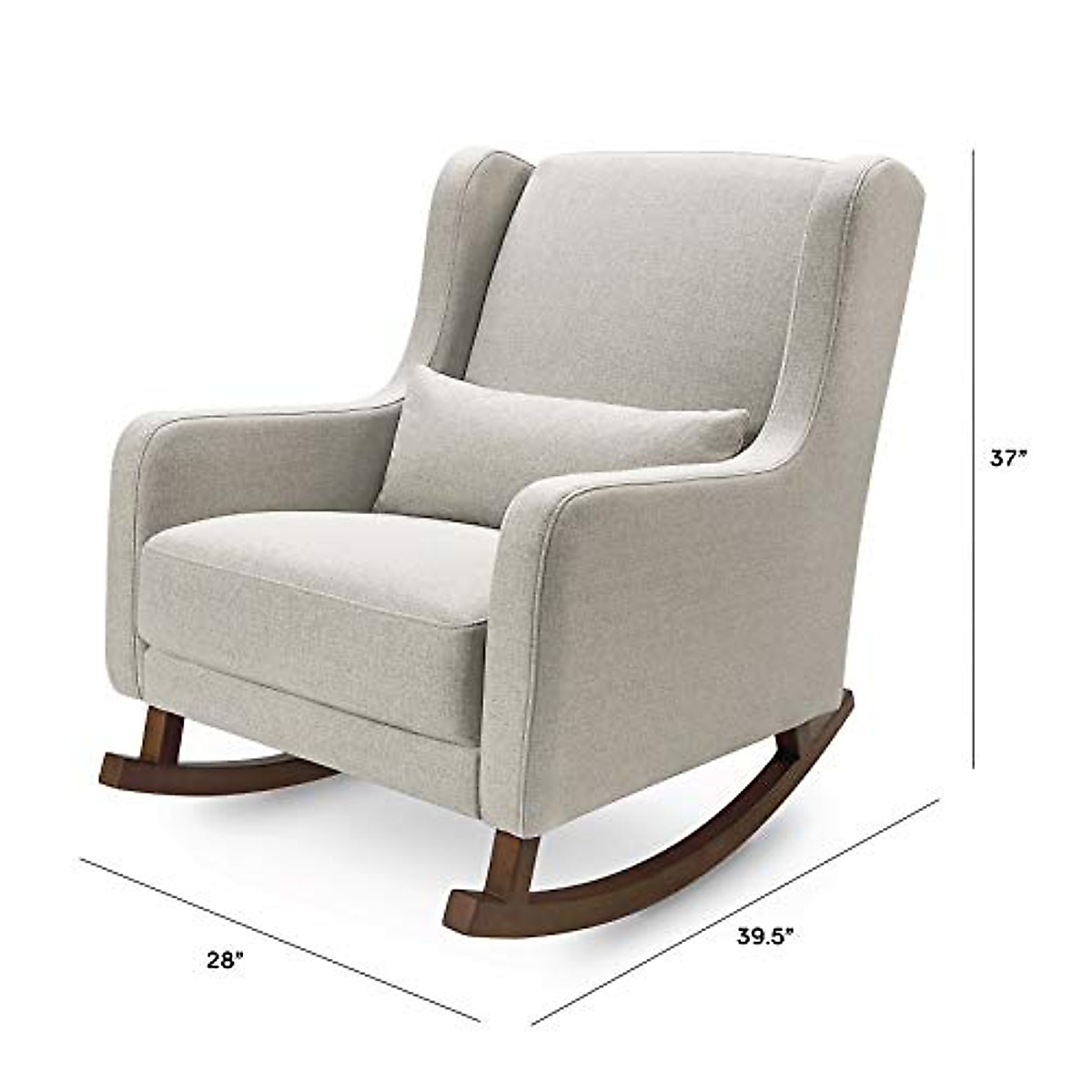 Babyletto Kai Rocker in Performance Grey Eco-Twill, Water Repellent & Stain Resistant, Greenguard Gold and CertiPUR-US Certified