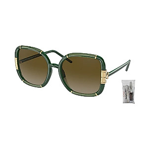 Tory Burch TY9071U 189713 57MM Transparent Olive/Olive/Olive Gradient Square Sunglasses for Women + BUNDLE With Designer iWear Eyewear Kit