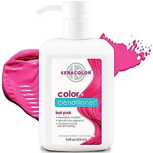 Keracolor Clenditioner HOT PINK Hair Dye - Semi Permanent Hair Color Depositing Conditioner, Cruelty-free, 12 Fl. Oz.