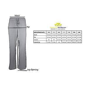 Natual Uniforms Women's Ultra Soft Modern Fit Drawstring Scrub Pant (Black, Large)