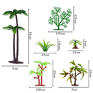 MOMOONNON 32pcs Dinosaur & Tree Toy Set, Realistic Cake Toppers, Birthday Party Decor for Boys & Girls