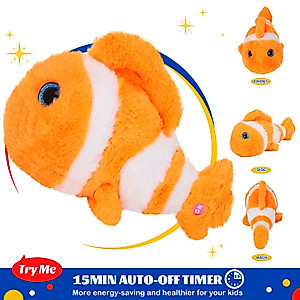 Glow Guards 12" Glowing Goldfish Plush Light Up Stuffed Animals Soft Plush Pillow Birthday Gifts for Toddler Kids Girls Boys Friends