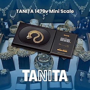 Tanita 1479V Professional Digital Mini Scale - Japan Technology - 120 Grams Capacity - Accurate & Reliable Gold Weighing- with Clear 4-Digit LCD, Low Battery Indicator, Energy Saving, Pocket Size