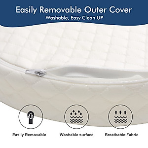 Wonder Living Baby Bassinet Mattress with Removal Waterproof Cover, Breathable, Hypoallergenic, Non-Toxic, Oval Shaped, Fits Portable Bassinets, 15" x 30"